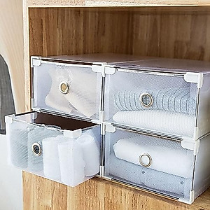 CHDHALTD Shoe Storage Box, Stackable Shoe Organizer,Under Bed Shoe Organizers Storage Boxes, Universal Shoe Storage Boxes for Men and Women(pink)