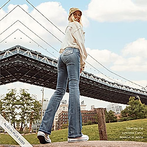 WallFlower Women's Luscious Curvy Bootcut Mid-Rise Insta Stretch Juniors Jeans (Standard and Plus), Jenna, 13 Long