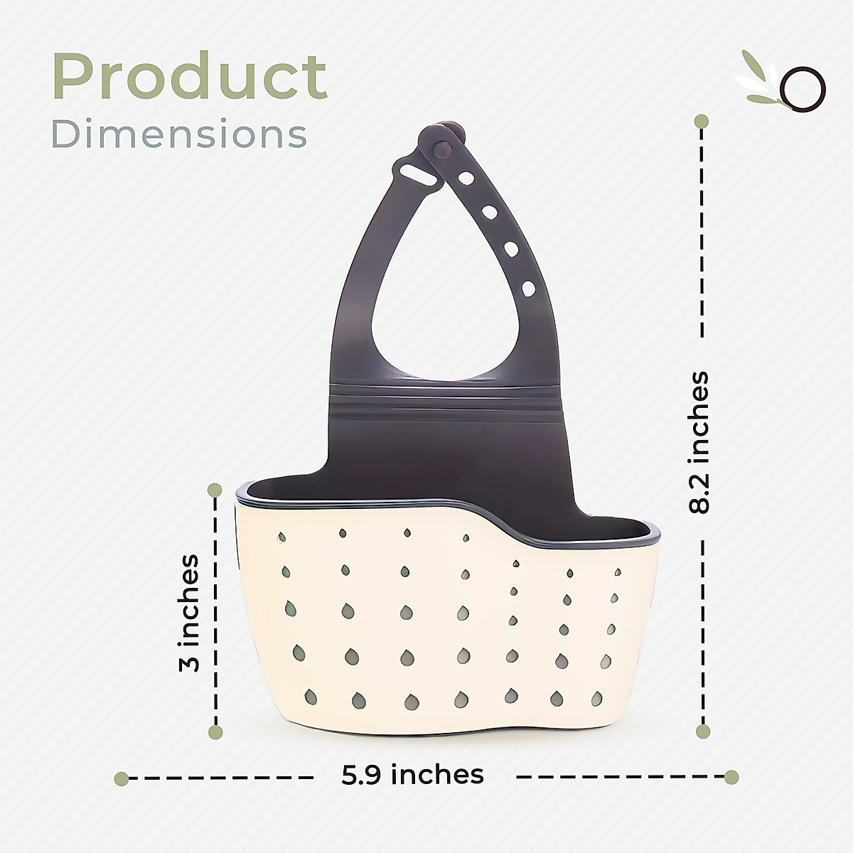 Sponge Holder for Kitchen Sink to Hang from the Faucet. Modern Adjustable Kitchen Sink Sponge Holder with Drain Holes For Drying.