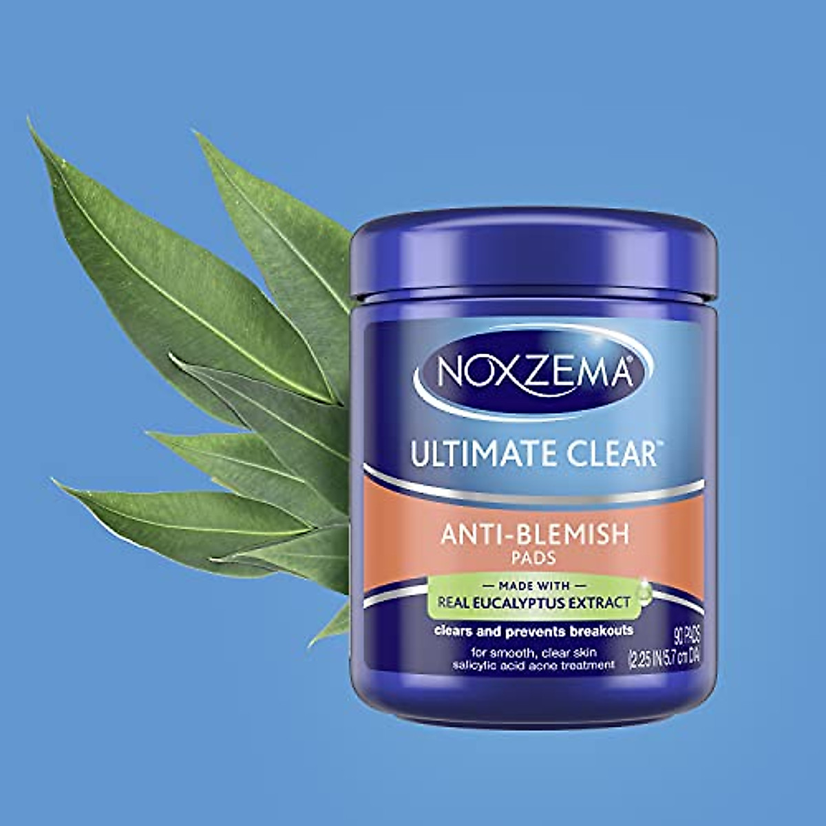 Noxzema Ultimate Clear Face Pads Clears & Prevents Acne Anti-Blemish Made with Over 60% Alcohol 90 Count