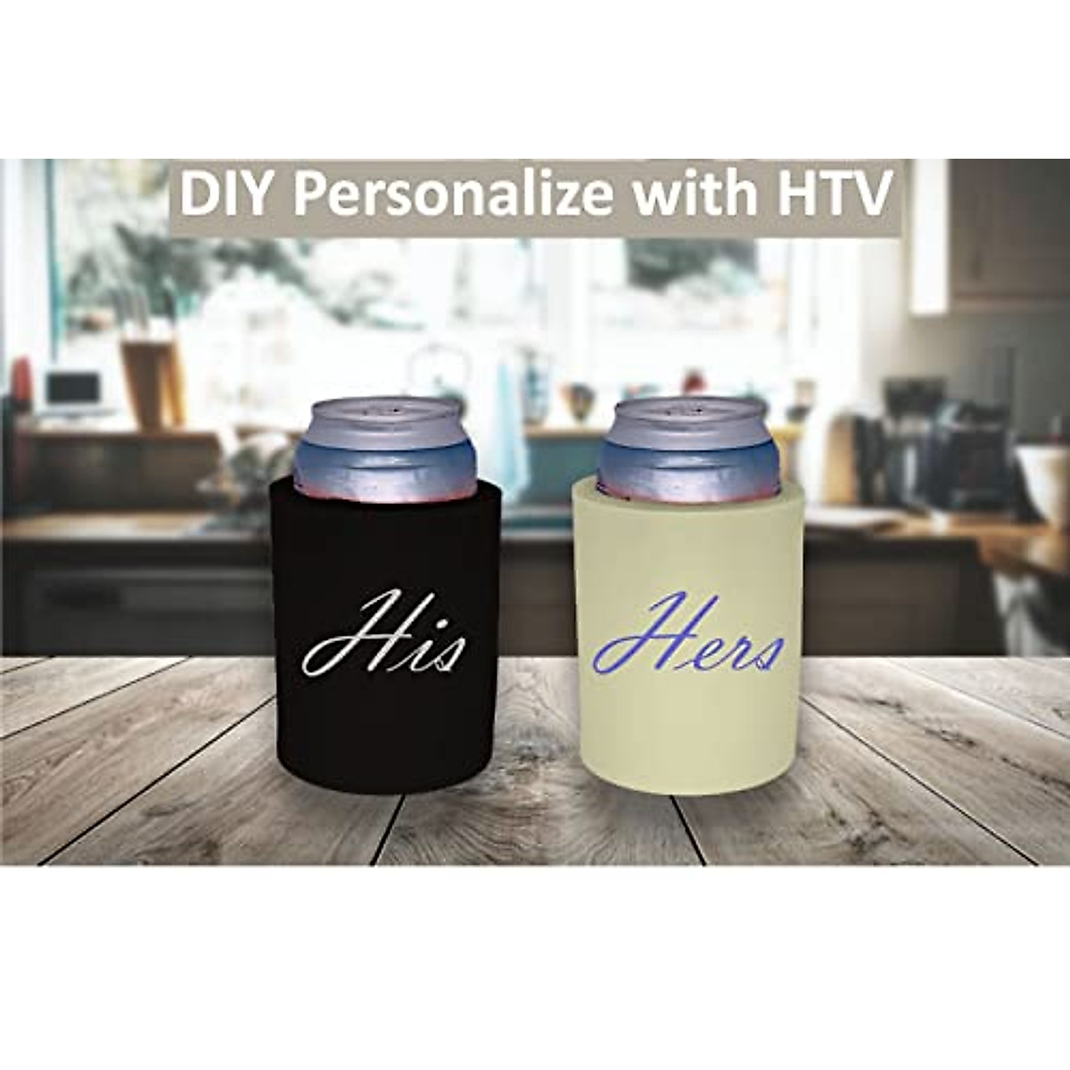 Blank Thick Foam Old School Can Cooler (2 Pack, Black)