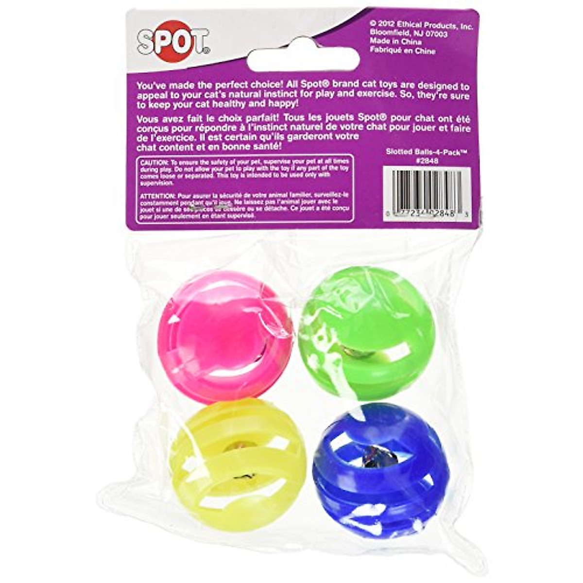 Ethical Slotted Balls Cat Toy, 4-Pack, All Breed Sizes