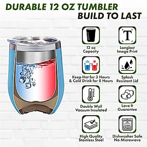 Bubble Hugs WItty Blue Wine Tumbler 12 Oz - I Wish You Lived Next Door Funny Mug for Bestfriend