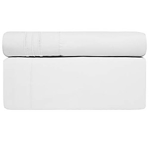 Queen Size Bed Sheets - Breathable Luxury Sheets with Full Elastic & Secure Corner Straps Built In - 1800 Supreme Collection Extra Soft Deep Pocket Bedding Set, Sheet Set, Queen, White