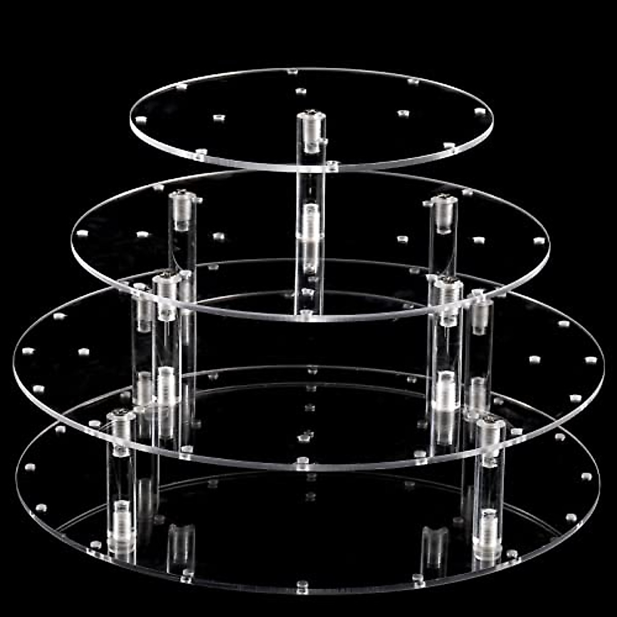TOPZEA 3-Tier Cake Pop Display Stand, 36 Hole Clear Acrylic Lollipop Holder Round Tiered Cupcake Dessert Display Stand, Ideal for Baby Shower, Wedding, Birthday, Party, Anniversary, Halloween