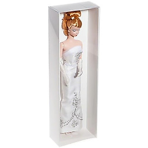Collecting Warehouse Redoll Clear Folding Display Box with White Liners and White Elastic for 11-12 inch Dolls or Action Figures, 4" W x 2.25" D x 13" H