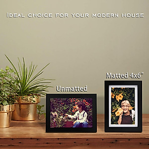 Egofine 5x7 Picture Frames Set of 4, Made of Solid Wood Covered by Plexiglass 3.5x5 and 4x6 with Mat or 5x7 without Mat, for Table Top Display and Wall Mounting Photo Frame White