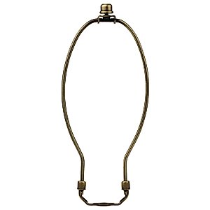 I Like That Lamp Complete Lamp Harp Set (1 Pack) - Antique Brass 10" Harp (Suitable for a 11" to 12" Lampshade) - Includes Harp, Saddle Holder Base & Finial - Harp Converter For Table and Floor Lamps