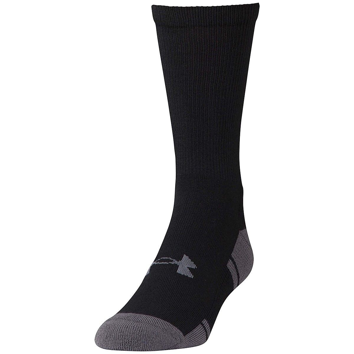 Under Armour Adult Resistor 3.0 Crew Socks, Multipairs , Black/Graphite (12-Pairs) , X-Large
