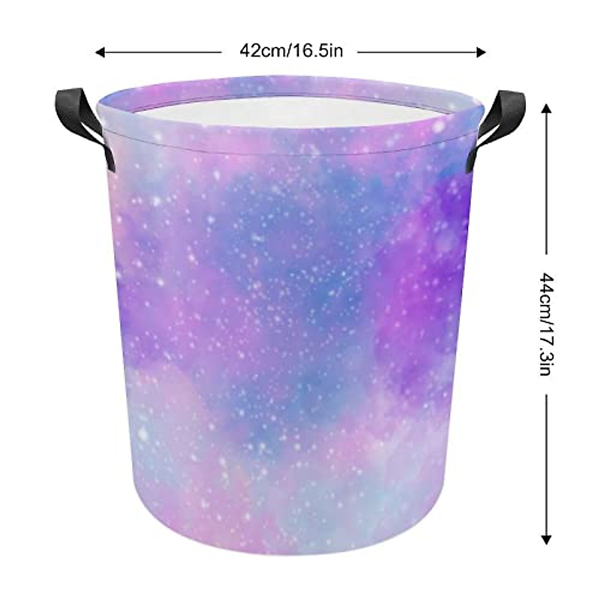 HoaMoya Collapsible Unicorn Galaxy with Glitter Laundry Basket Pastel Cloud And Sky Freestanding Laundry Hamper With Handles Large Waterproof Cloth Toy Storage Bin for Household Bedroom Bathroom