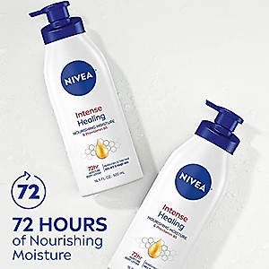 NIVEA Intense Healing Body Lotion, 72 Hour Moisture for Dry to Very Dry Skin, Body Lotion for Dry Skin, 16.9 Fl Oz Pump Bottle