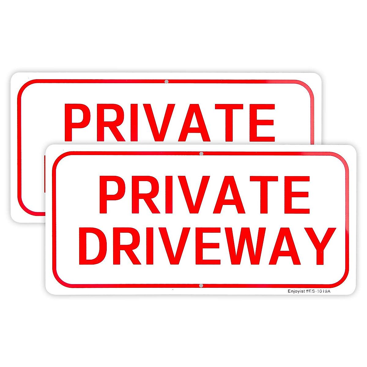 2 Pack Private Driveway Sign, 14"x 7" .04" Aluminum Reflective Sign Rust Free Aluminum-UV Protected and Weatherproof