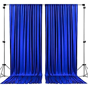 AK TRADING CO. 10 feet x 10 feet Polyester Backdrop Drapes Curtains Panels with Rod Pockets - Wedding Ceremony Party Home Window Decorations - Royal Blue (DRAPE-5x10-ROYAL)