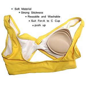 DHCare Women’s Adhesive Bra Pads Removable Breathable Push Up Sticky Bra Cups Inserts Breast Enhancer