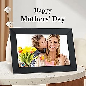 AEEZO 10.1 Inch WiFi Digital Picture Frame, IPS Touch Screen Smart Cloud Photo Frame with 16GB Storage, Easy Setup to Share Photos or Videos via Frameo APP, Auto-Rotate, Wall Mountable (Black)