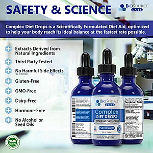 BioSource Labs Complex Diet Drops – Best Natural Weight Management Drops for Men and Women (1 Bottle, 2 fl oz) - 30 Day Supply