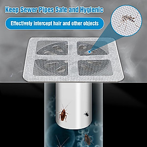 Disposable Shower Drain Cover Hair Catcher, 2024 New Shower Drain Hair Catcher Mesh Stickers, 4 in X 4 in Disposable Shower Drain Hair Catcher Floor Drain Sticker for Shower Kitchen (50 PCS)