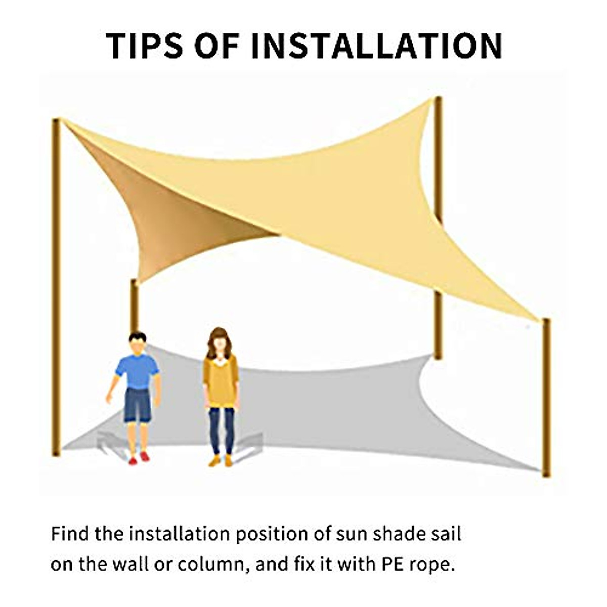 REPUBLICOOL Rectangle 8'x10' Brown Sun Shade Sail UV Block Awning Cover for Patio Garden Outdoor Backyard