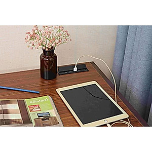 JJS Small Computer Desk Simple Style Writing Desk for Small Spaces 31 Inch Home Office Modern Student Study Laptop Writing Table with Storage Bag USB Hub, Brown