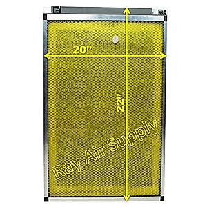 RAYAIR SUPPLY 20x22 MicroPower Guard Air Cleaner Replacement Filter Pads (3 Pack) Yellow