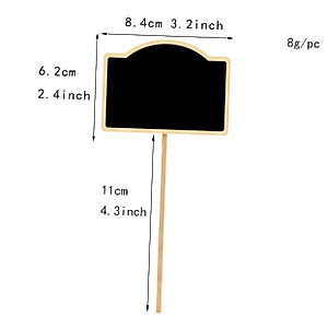 Ciieeo 20pcs Wood Chalkboard Signs Mini Message Board Signs Mini Message Sign Blackboard Garden Stakes Mini Chalk Sign Mini Chalkboard Black Board Garden Makers Bamboo Wedding Wood Pile