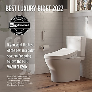 TOTO SW3036R#01 WASHLET K300 Electronic Bidet Toilet Seat & ALPHA BIDET JX Elongated Bidet Toilet Seat