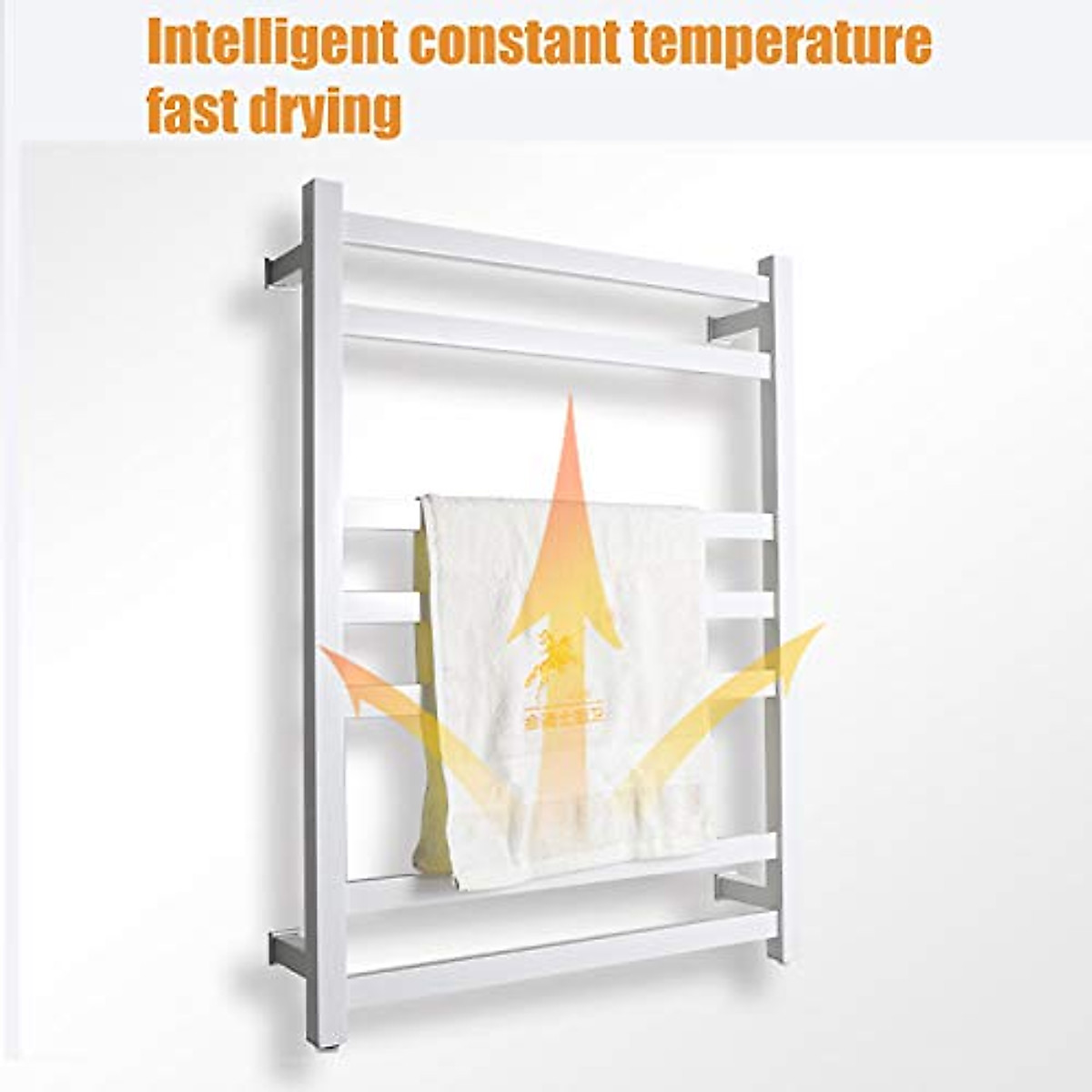 Bathroom Towel Warmer Electric Heated Towel Rack, Electric Heated Towel Rack, Wall-Mounted Towel Warmer with 15 Heated Bars, 304 Stainless Steel Heated Towel Rail Radiator, Bathroom Drying Rack, 1200X