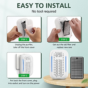 8 Pack DSTx HEPA + Carbon Filters Replacement Compatible with Clarifion DSTx Mini Personal Portable Air Purifiers for Home, Bedroom and Pets, Works for Dust, Smoke,Odors and Airborne Particles