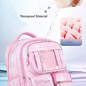 Girls backpack,Kids Backpack for Girl,Cute Elementary Bookbag Waterproof Large Capacity School Bag Backpacks for Girls (Purple)