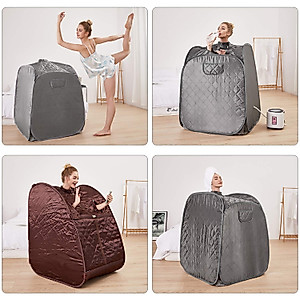 OPPSDECOR Portable Steam Sauna Spa, Personal Indoor Sauna Tent Remote Control&Chair&Timer Included, One Person Sauna for Therapeutic Relaxation Detox at Home