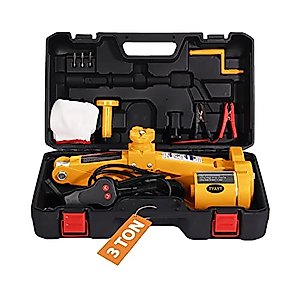 Electric Car Jack TYAYT 3 Ton Car Scissor Jack for Car Sedan and SUV 12V Portable Electric Jack for Tire Changing (Orange)