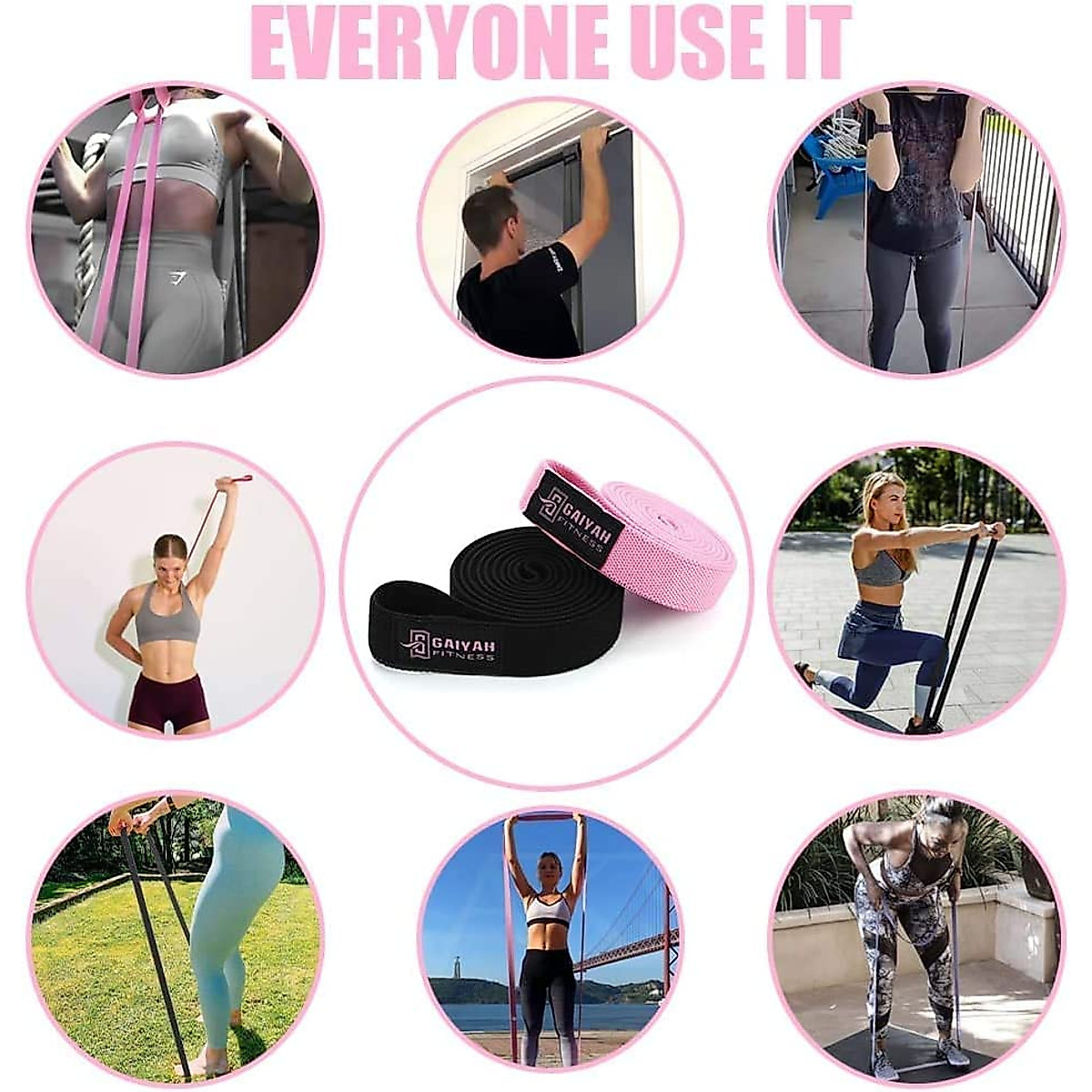 Long Resistance Bands, Fabric Resistance Bands Stretch Bands for Exercise Bands Resistance Bands Set Elastic Resistance Bands for Working Out Women Resistance Bands for Physical Therapy