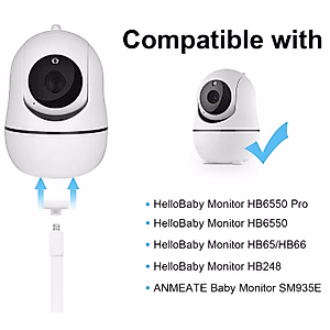 AOZTSUN 2 Pack Baby Monitor Mount Compatible with HelloBaby HB6550 HB65/HB66/HB248,Nanit Pro Smart Baby Monitor & Flex Stand, Flexible Clip Clamp Mount Long Gooseneck Arm