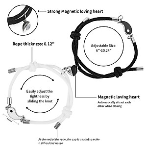 FLYXLH Matching Bracelets for Women Men - Couples Bracelets Magnetic Set, Pendant Bracelets Lovers Gift for Friendship Parent-child (yin yang)