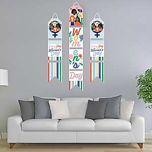 Big Dot of Happiness Women's Day - Hanging Vertical Paper Door Banners - Feminist Party Wall Decoration Kit - Indoor Door Decor