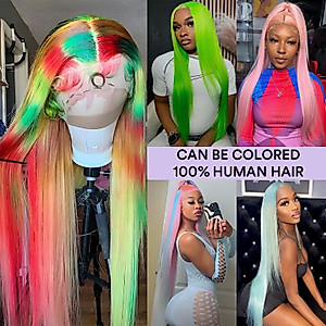 SIYUSI 20Inch 613 Lace Front Wig Human Hair,13x4 HD Transparent Lace, 200% Density Straight Brazilian Blonde Wig, Pre-Plucked with Baby Hair