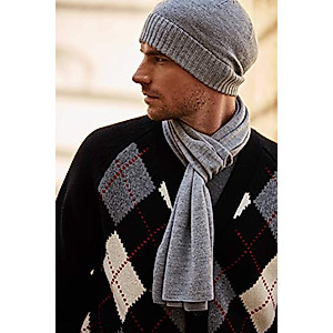 EURKEA 100% Merino Wool Winter Soft and Cozy Scarf for Men, Medium Grey, Free Size