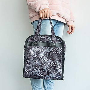 PACMAXI Sewing Accessories Storage Bag, Knitting, Craft Tools and Accessories Organizer, Roomy Carrying Bag for Sewing Tools and Accessories (White Tree with Black Background)