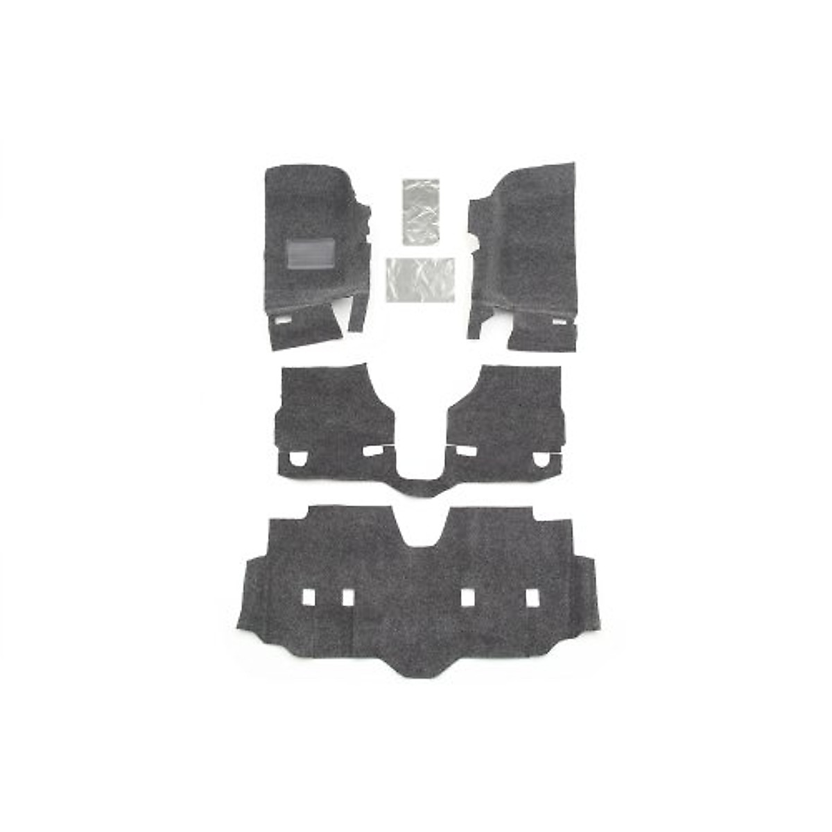 Bedrug - Jeep Liners | 2007 - 2018 Jeep Wrangler JK UNLTD 4 Door, Front Floor Liners (Includes Heat Shields) | Grey - 4 pc. | BRJK07F4