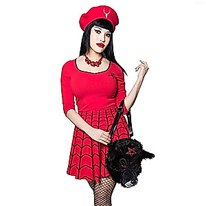 kreepsville 666 Wolf Head Pentagram Plush Purse Bag Werewolf Backpack