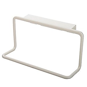 Sdoveb Towel Rack Hanging Holder, Towel or Cleaning Rags Holder, for Bathroom Kitchen Cabinet Cupboard Organizer Hanger Over Door (White)