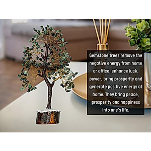 Emerald Crystal Tree - Healing Crystals and Healing Stones Home Decor Gifts - Chakra Tree of Life Stocking Stuffers, Bookshelf Decor, Feng Shui Decor Meditation Gifts