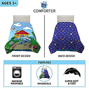 Franco Kids Bedding Super Soft Microfiber Reversible Comforter, Twin/Full, Blues Clues