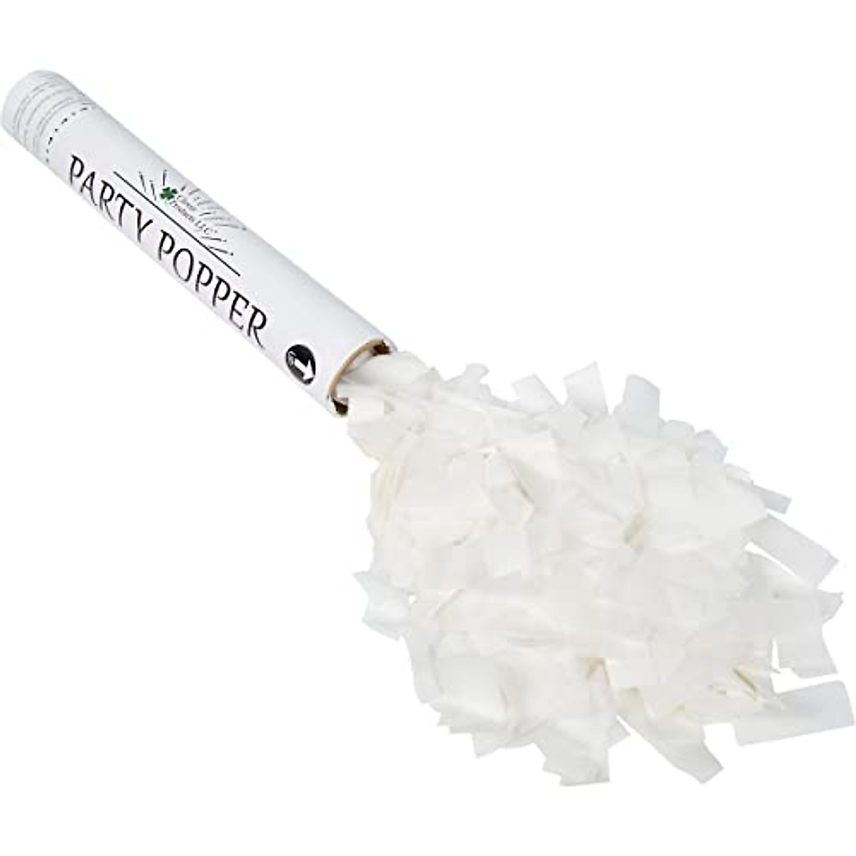 Clover Products Large Premium Wedding Confetti Cannon - (6 Pack) White Biodegradable Paper Confetti Popper | Launches Confetti 20-25 Feet | Party Poppers for Wedding or any occasion.
