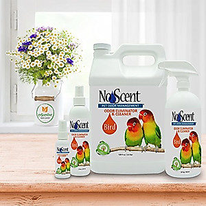 No Scent Bird Cage Cleaner Spray & Pet Odor Management, Natural Aviary Freshener (2 Fl Oz / 59 mL) Pack of 2
