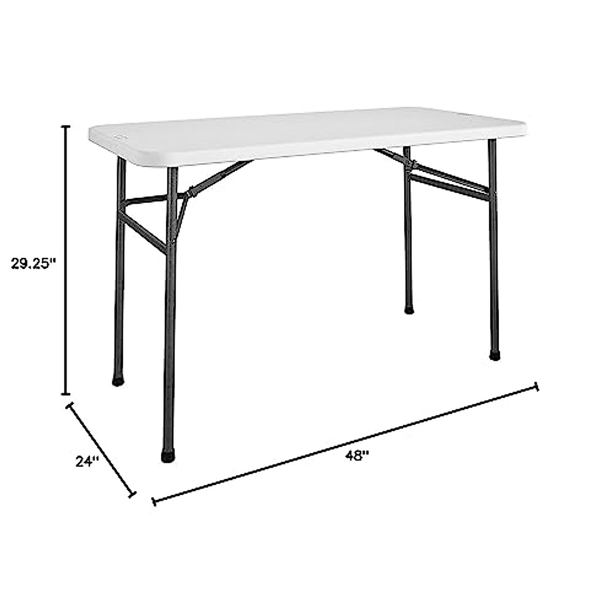 COSCO 4 ft. Straight Folding Utility Table, White, Indoor & Outdoor, Portable Desk, Camping, Tailgating, & Crafting Table