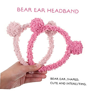 FUNOMOCYA 6pcs Cute Bear Ears Headband Bear Ears Head Bands Cute Headbands Face Washing Hair Hoops Cartoon Resin Issue Card Fluffy Hair Hoops Bear Ears Headdress Lovely Headdress