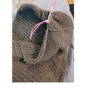 MeyaGo 2PCS Silicone Knitting Stitches Holder Barber Cord Stitch Markers Knit Stiches Keeper Silicone Knitting Cords with Knitting Needle Stoppers in a Storage Tin