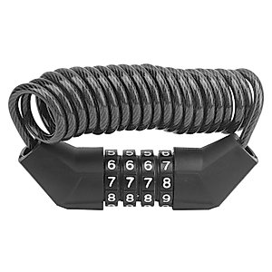 EVTSCAN 3.5in 4Digit Resettable Combination Coiling Bike Cable Lock,Anti-Theft Password High Security Lock for Motorcycle Bicycle Cycling