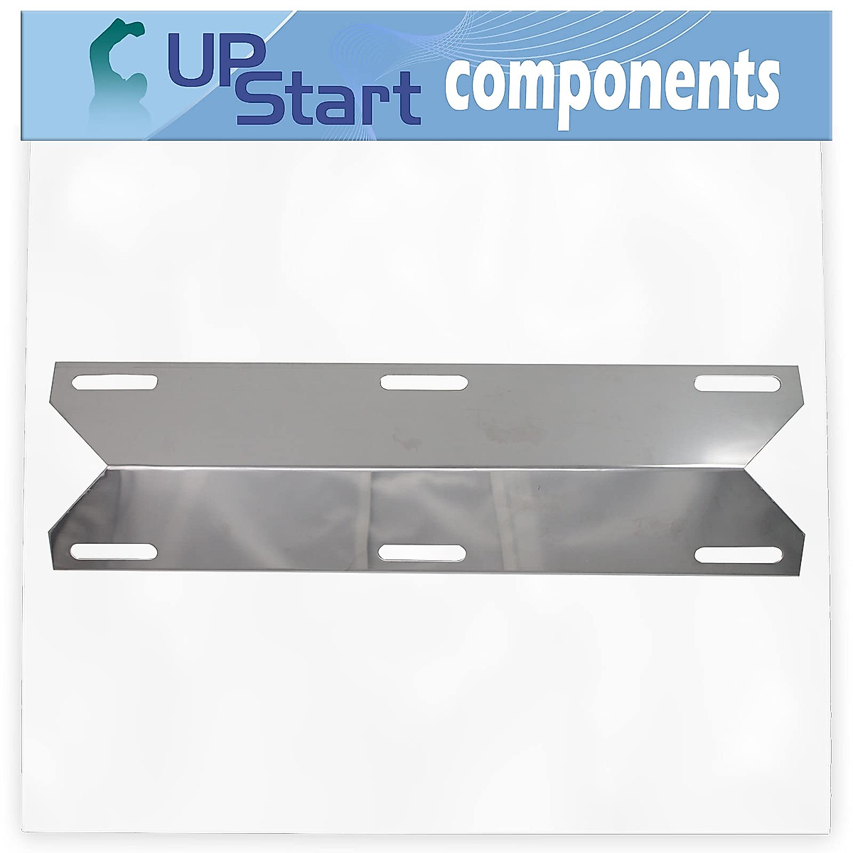 2-Pack BBQ Grill Heat Shield Plate Tent Replacement Parts for Perfect Flame 720-0522 - Old - Compatible Barbeque Stainless Steel Flame Tamer, Flavorizer Bar, Vaporizer Bar, Burner Cover 15"